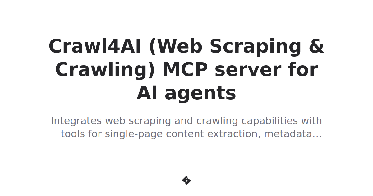 Crawl4AI (Web Scraping & Crawling) MCP server for AI agents
