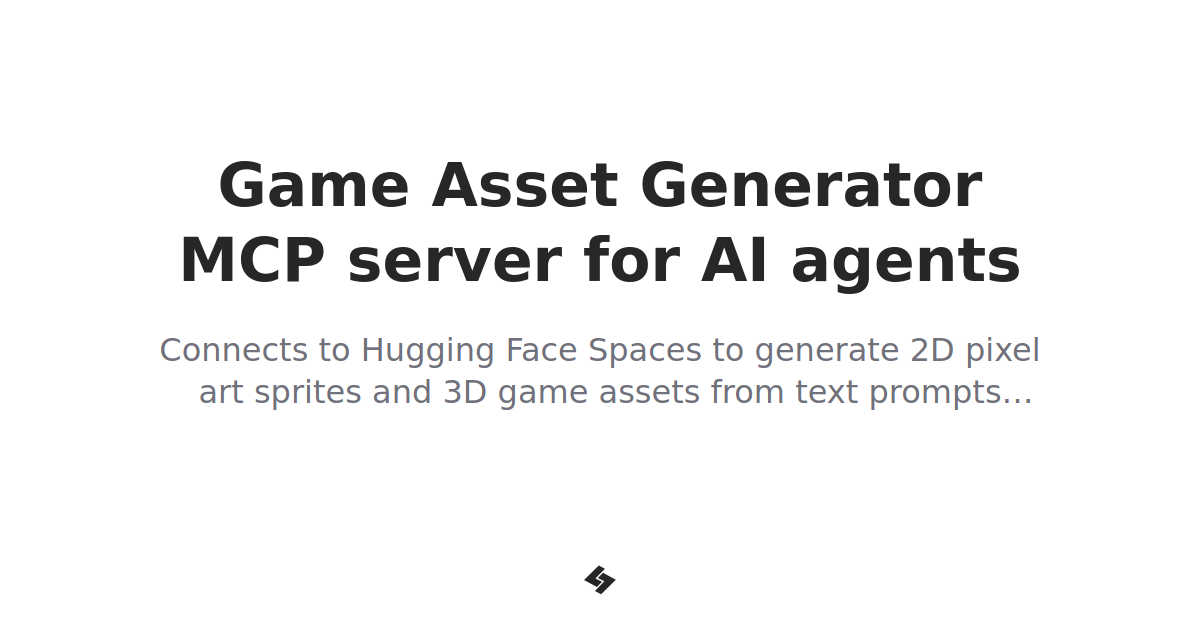 Game Asset Generator MCP server for AI agents