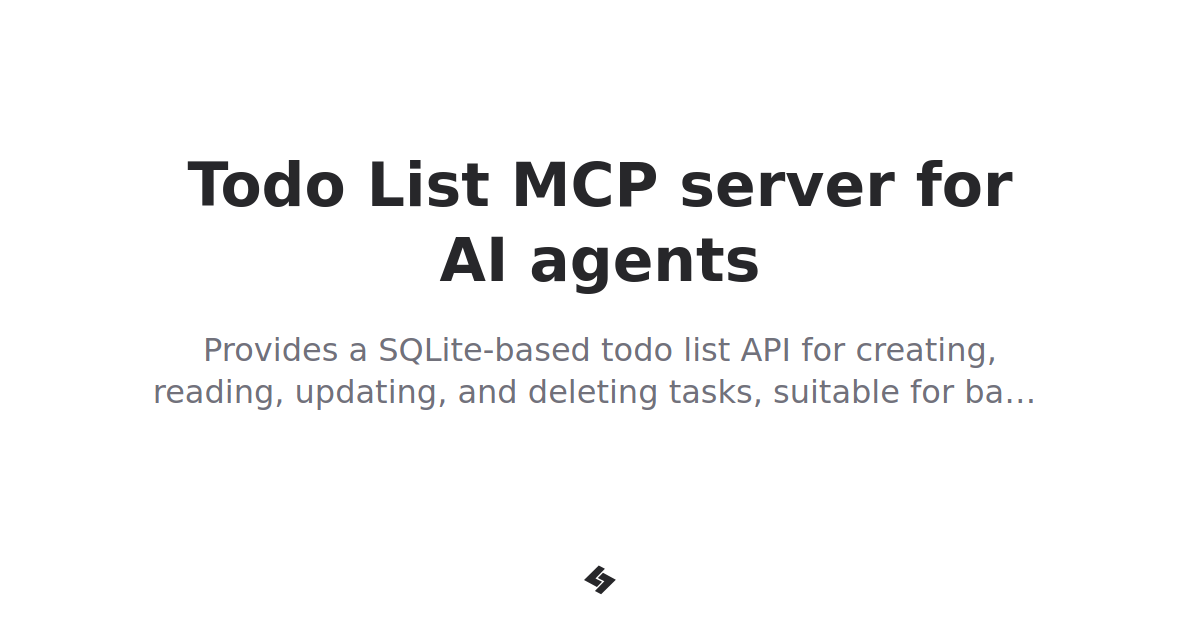 Todo List MCP server for AI agents