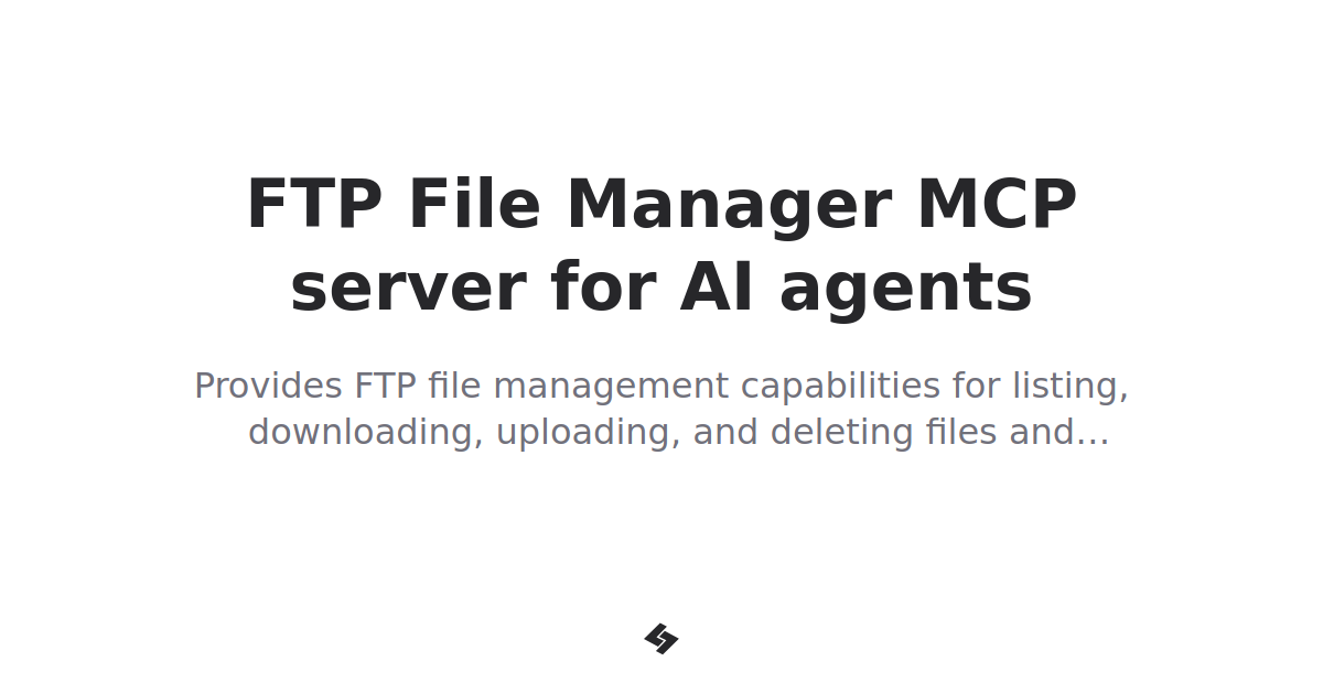 FTP File Manager MCP server for AI agents