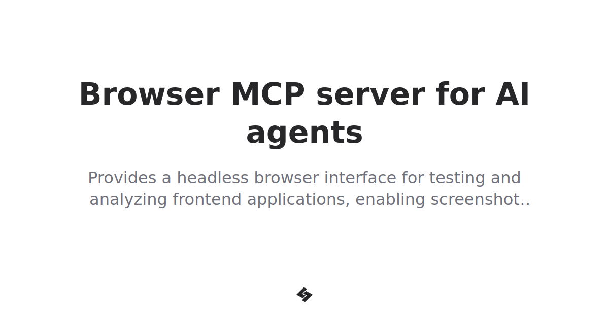 Browser MCP server for AI agents