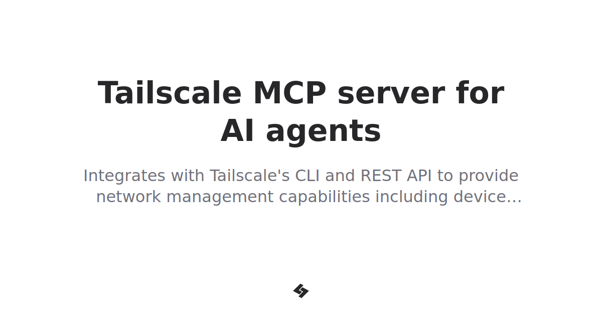 Tailscale MCP server for AI agents