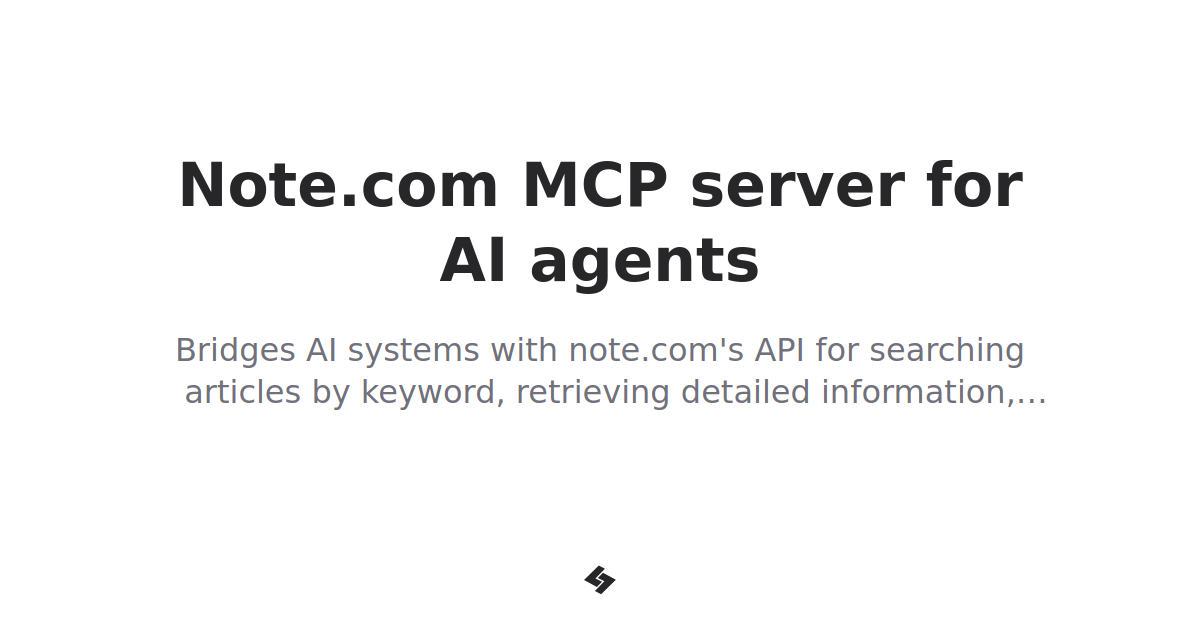 Note.com MCP server for AI agents