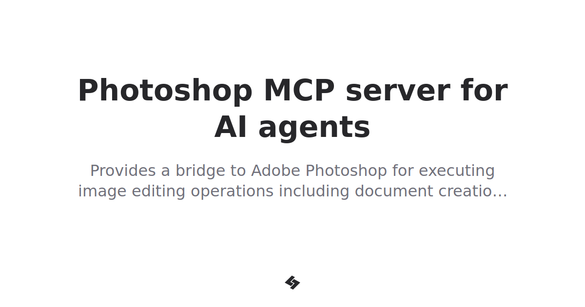 Photoshop MCP server for AI agents