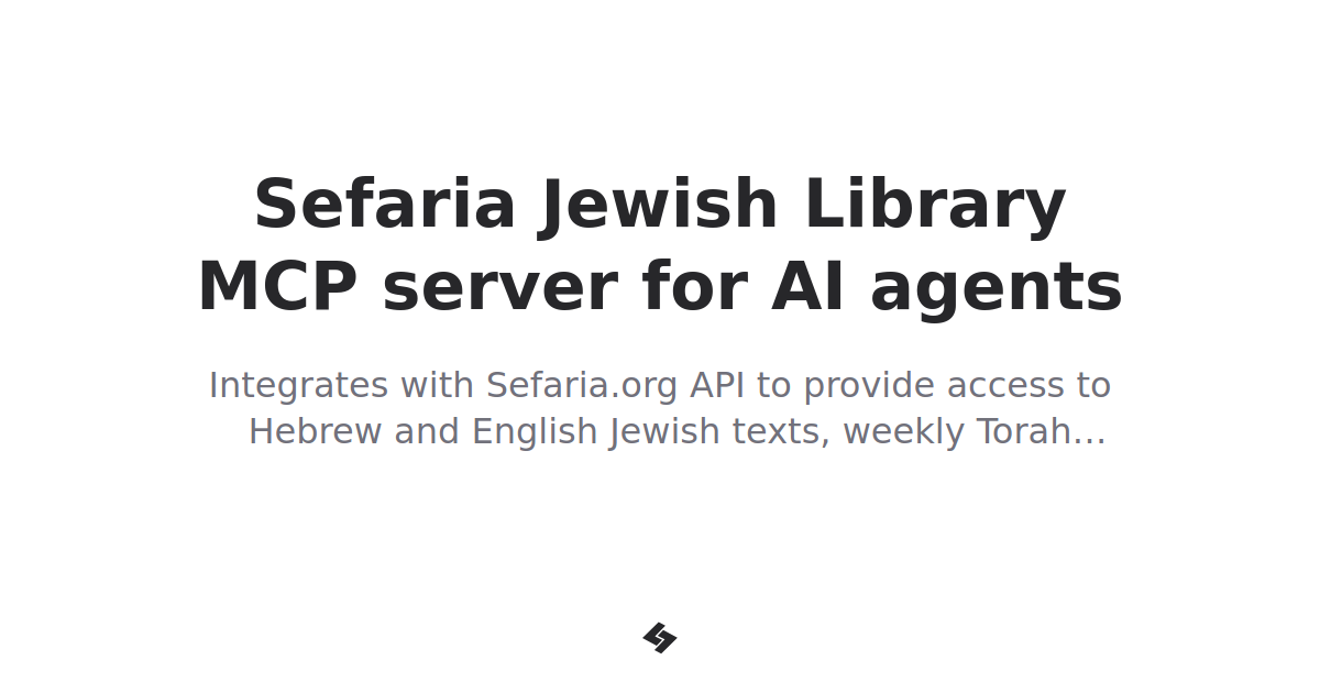 Sefaria Jewish Library MCP server for AI agents