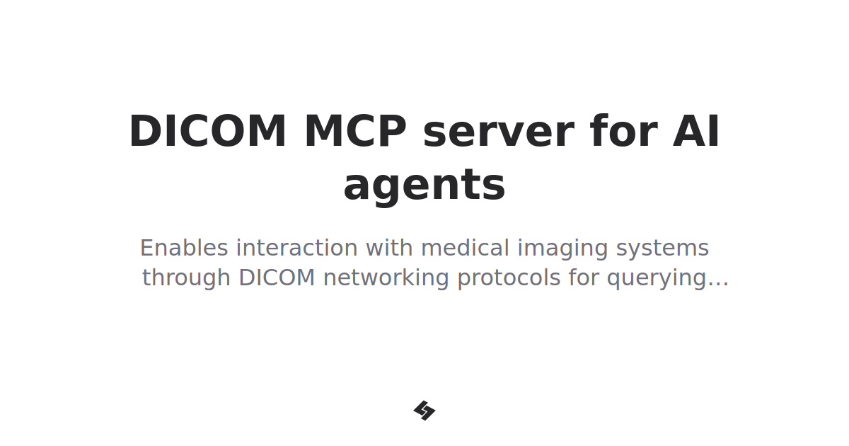 DICOM MCP server for AI agents