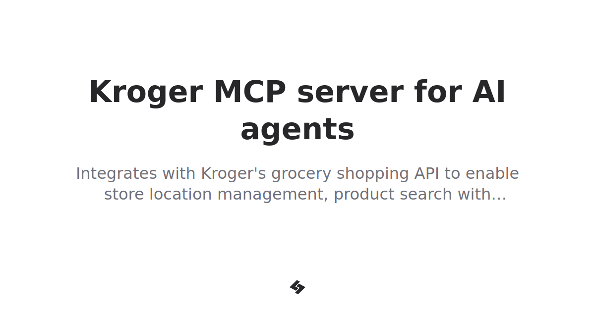 Kroger MCP server for AI agents