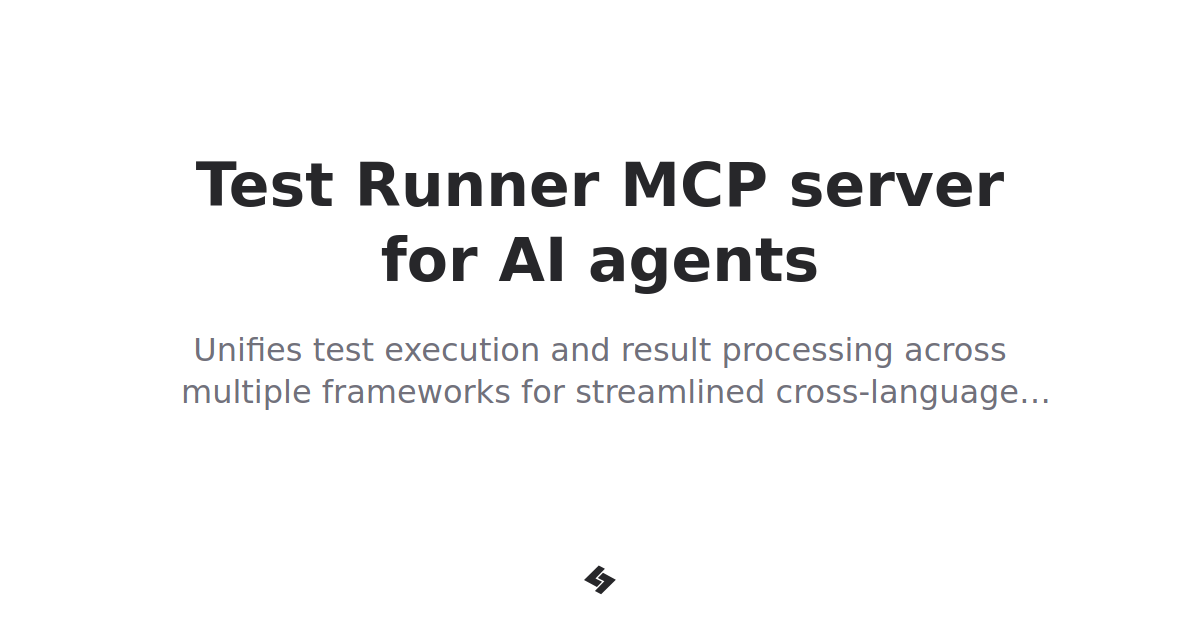 Test Runner MCP server for AI agents