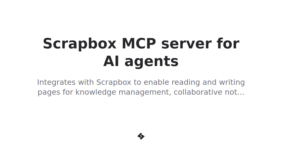 Scrapbox MCP server for AI agents