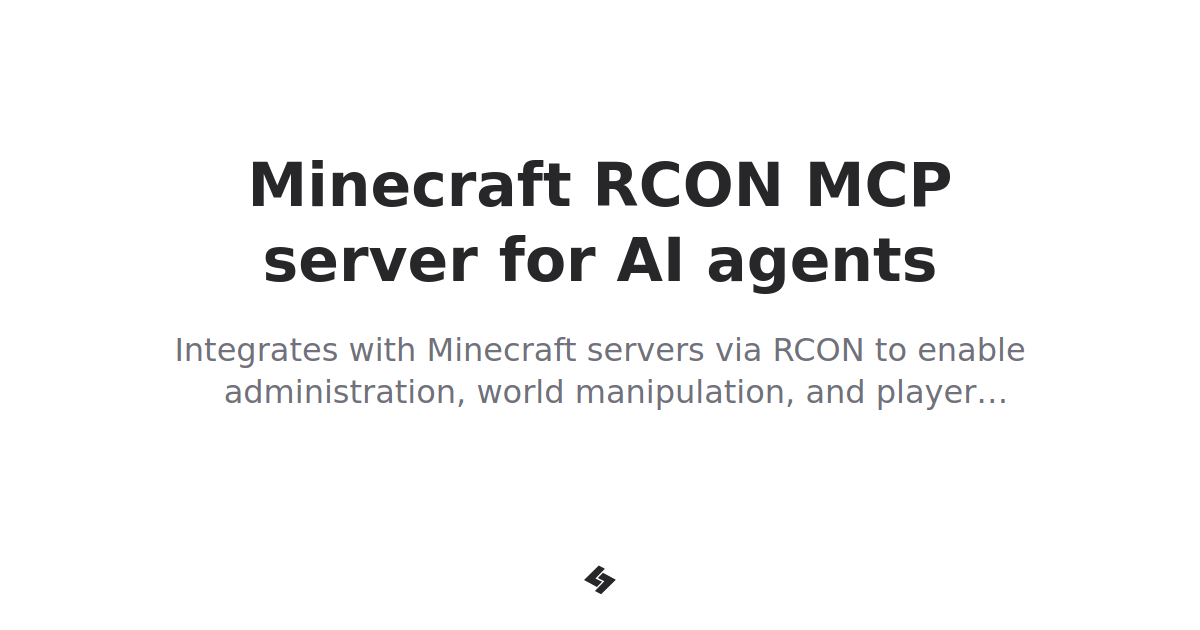 Minecraft RCON MCP server for AI agents
