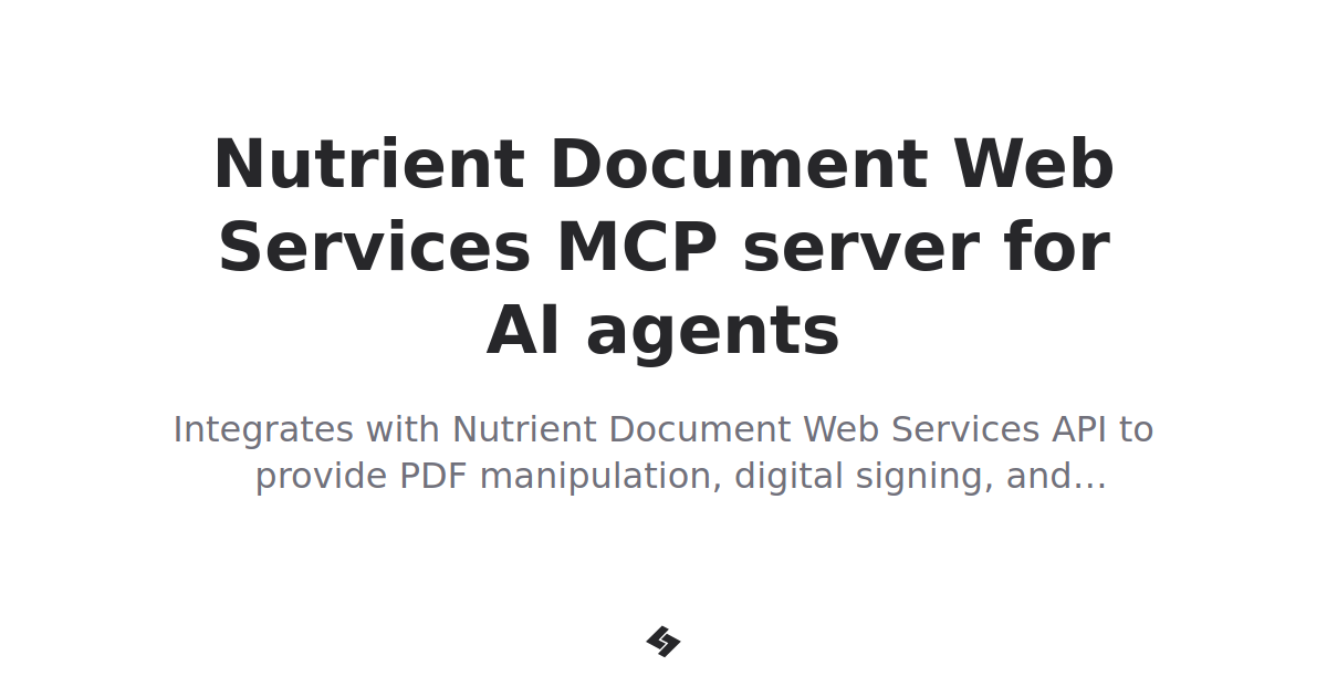 Nutrient Document Web Services MCP server for AI agents