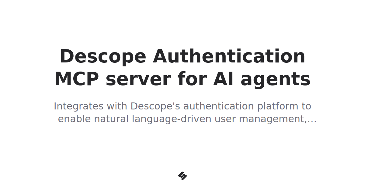 Descope Authentication MCP server for AI agents