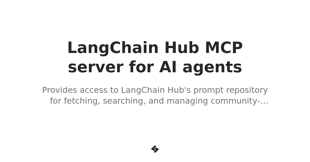 LangChain Hub MCP server for AI agents