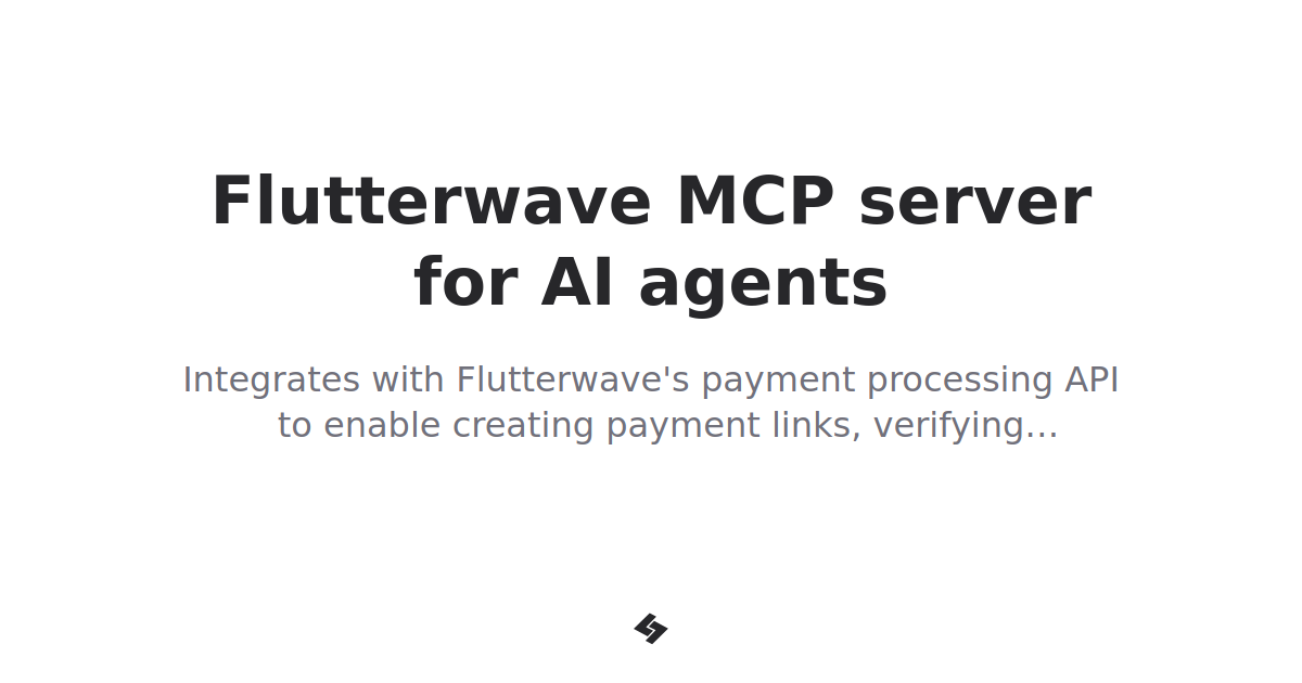 Flutterwave MCP server for AI agents
