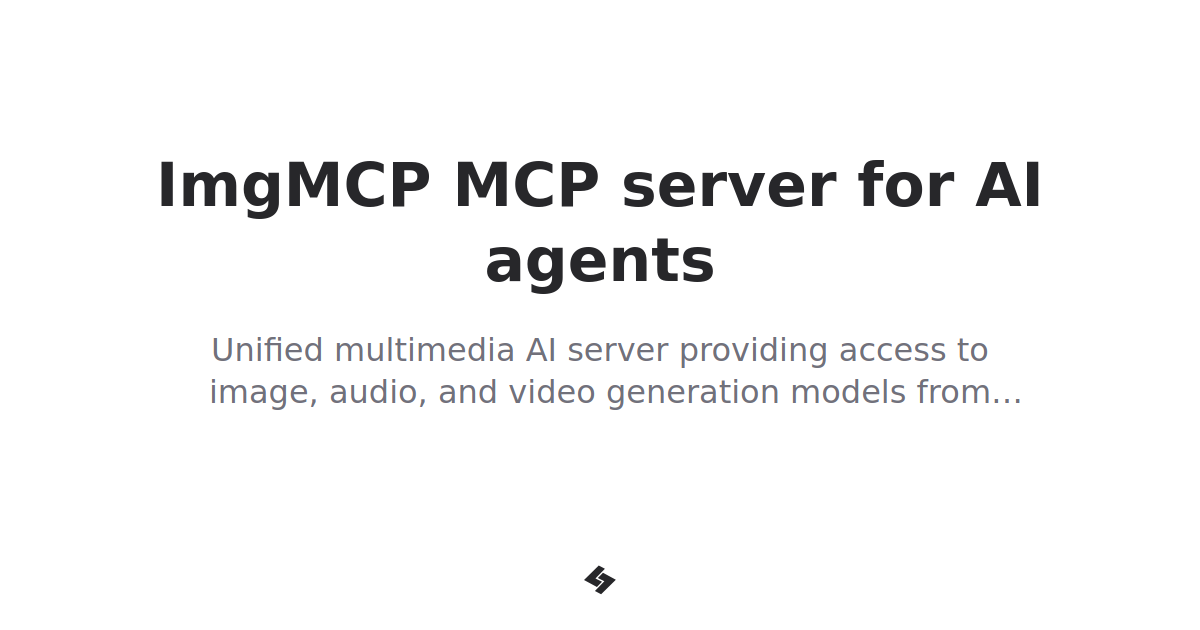 ImgMCP MCP server for AI agents