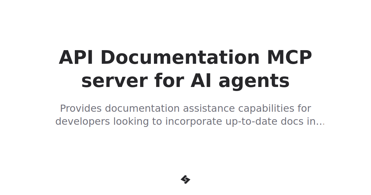 API Documentation MCP server for AI agents