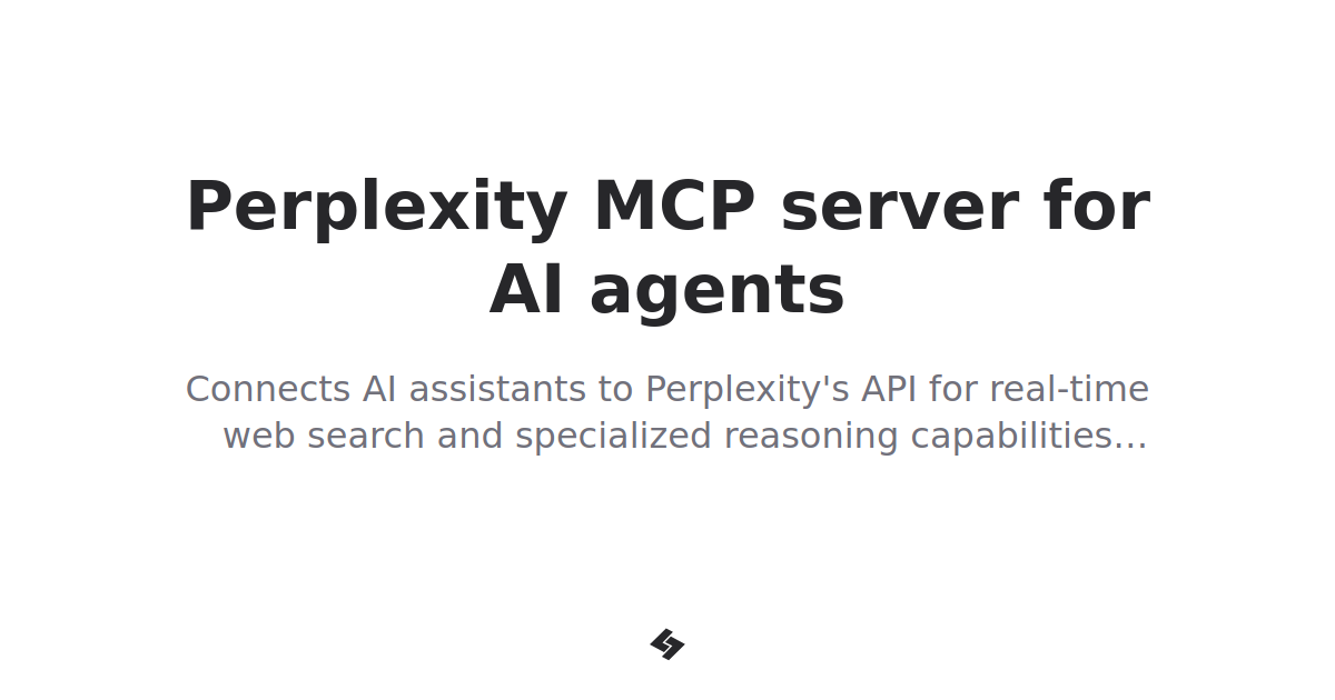 Perplexity MCP server for AI agents