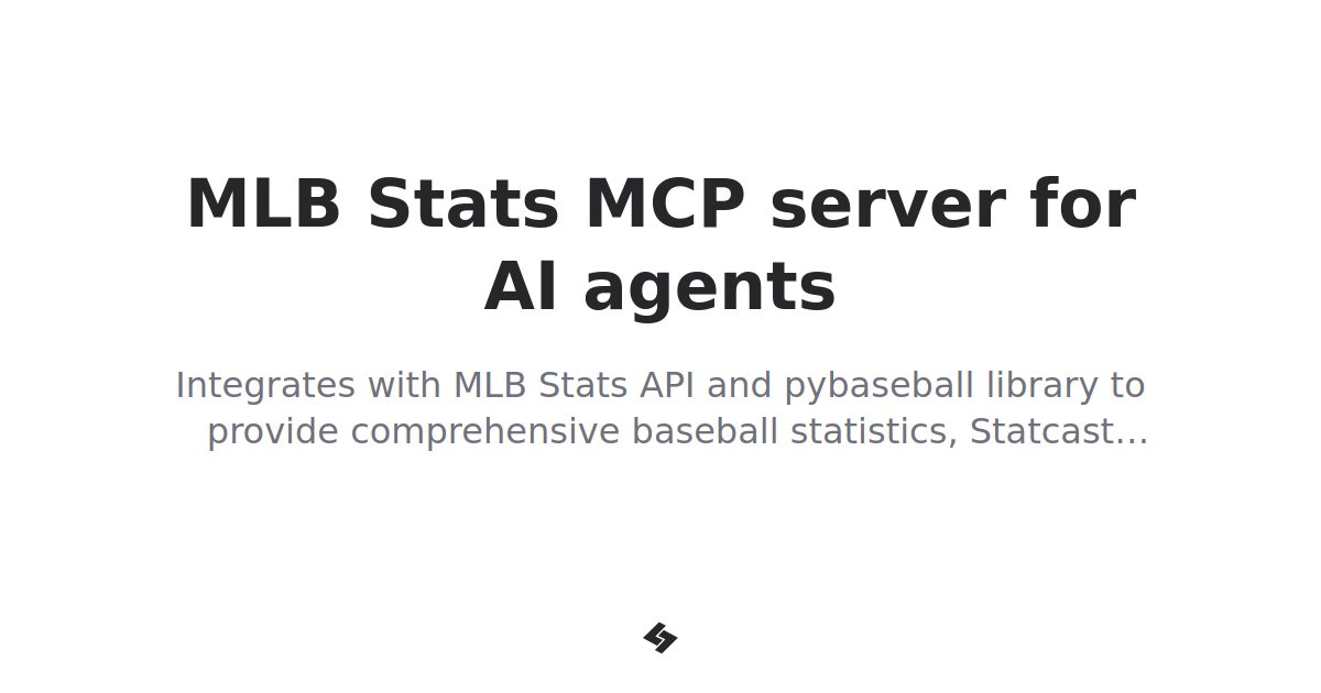 MLB Stats MCP server for AI agents