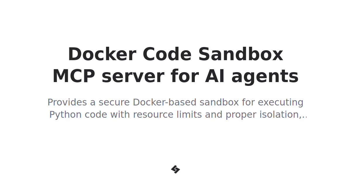 Docker Code Sandbox MCP server for AI agents