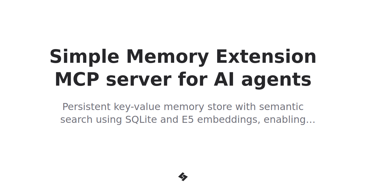Simple Memory Extension MCP server for AI agents