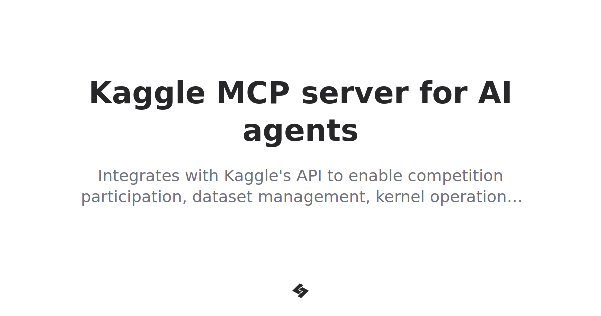 Kaggle MCP server for AI agents