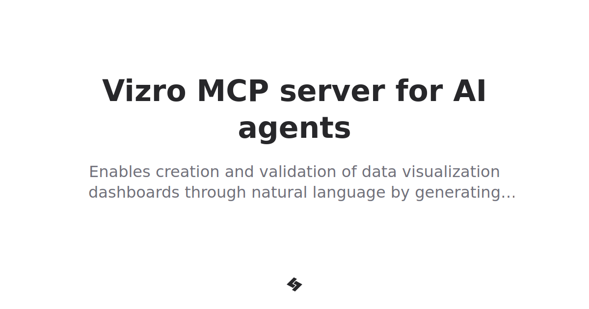 Vizro MCP server for AI agents