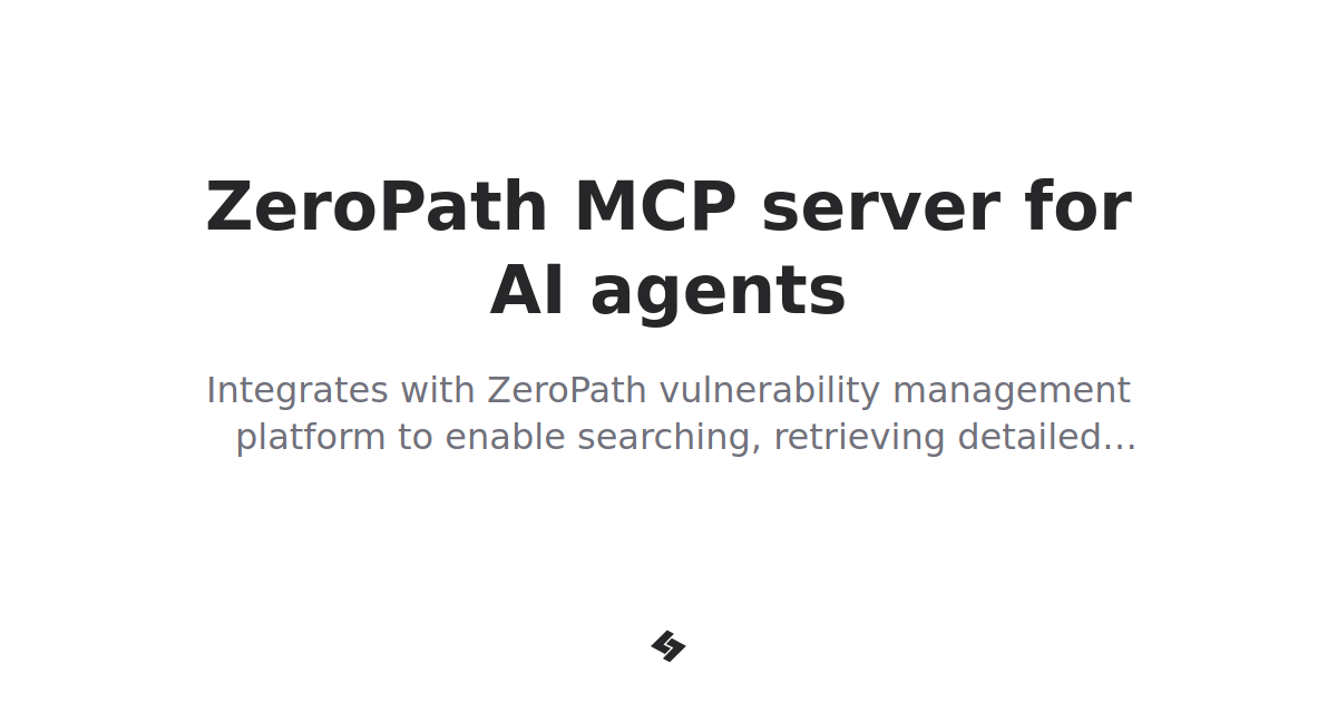 ZeroPath MCP server for AI agents