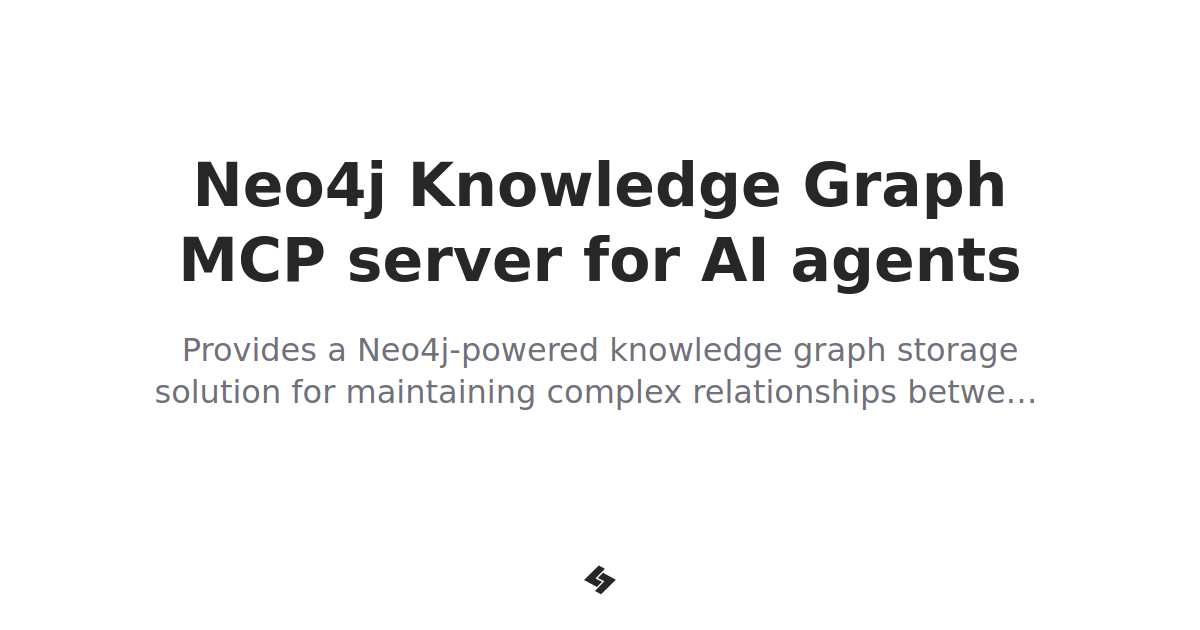 Neo4j Knowledge Graph MCP server for AI agents