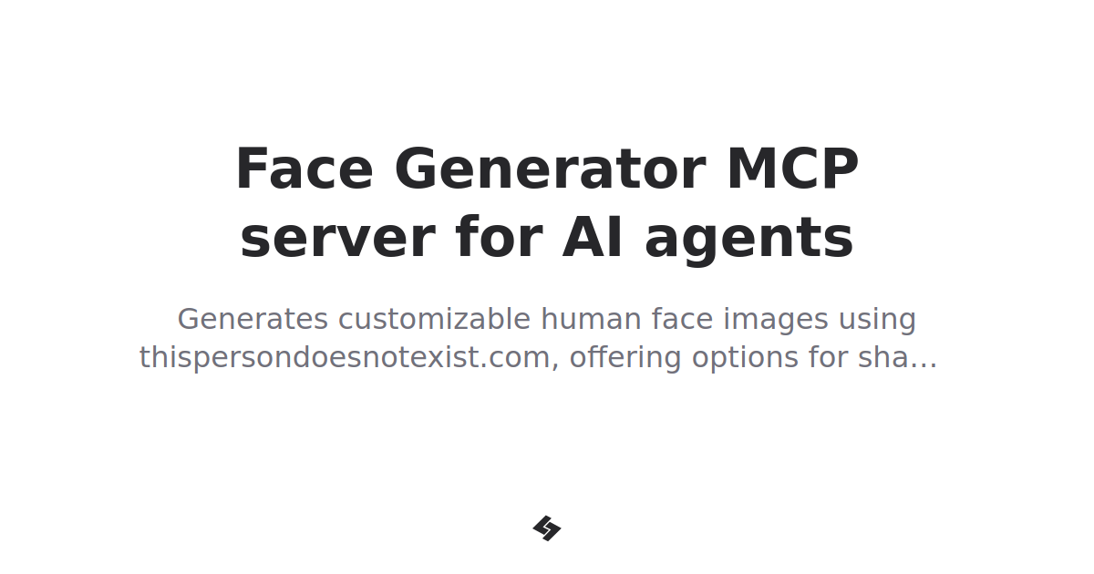 Face Generator MCP server for AI agents