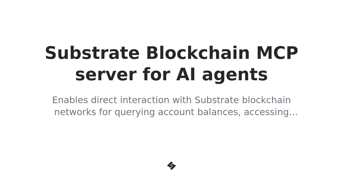 Substrate Blockchain MCP server for AI agents