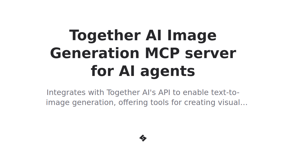 Together AI Image Generation MCP server for AI agents