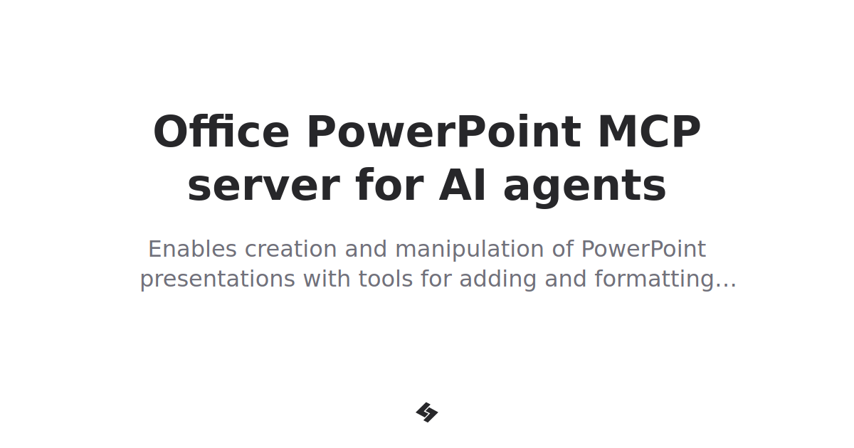 Office PowerPoint MCP server for AI agents