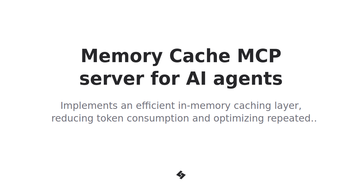 Memory Cache MCP server for AI agents