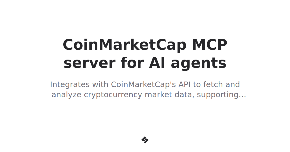 CoinMarketCap MCP server for AI agents