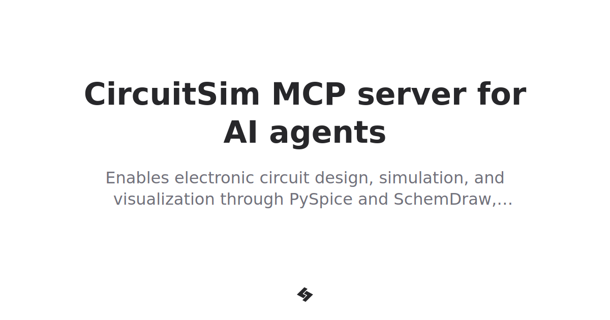 CircuitSim MCP server for AI agents