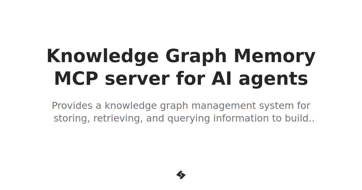 Knowledge Graph Memory MCP server for AI agents