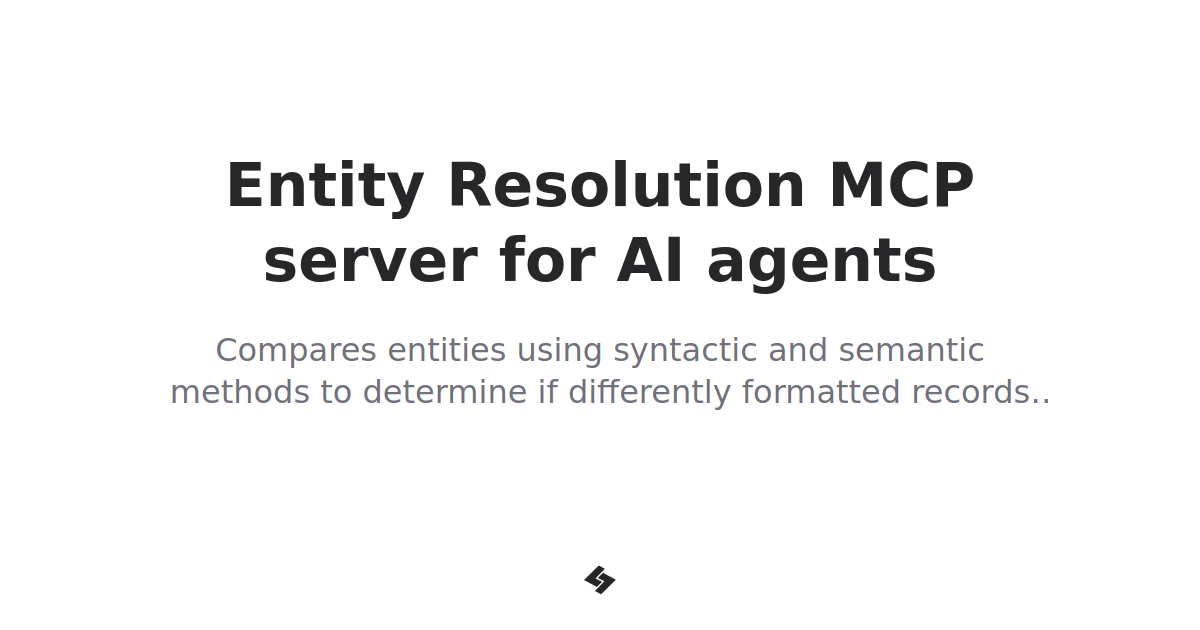 Entity Resolution MCP server for AI agents