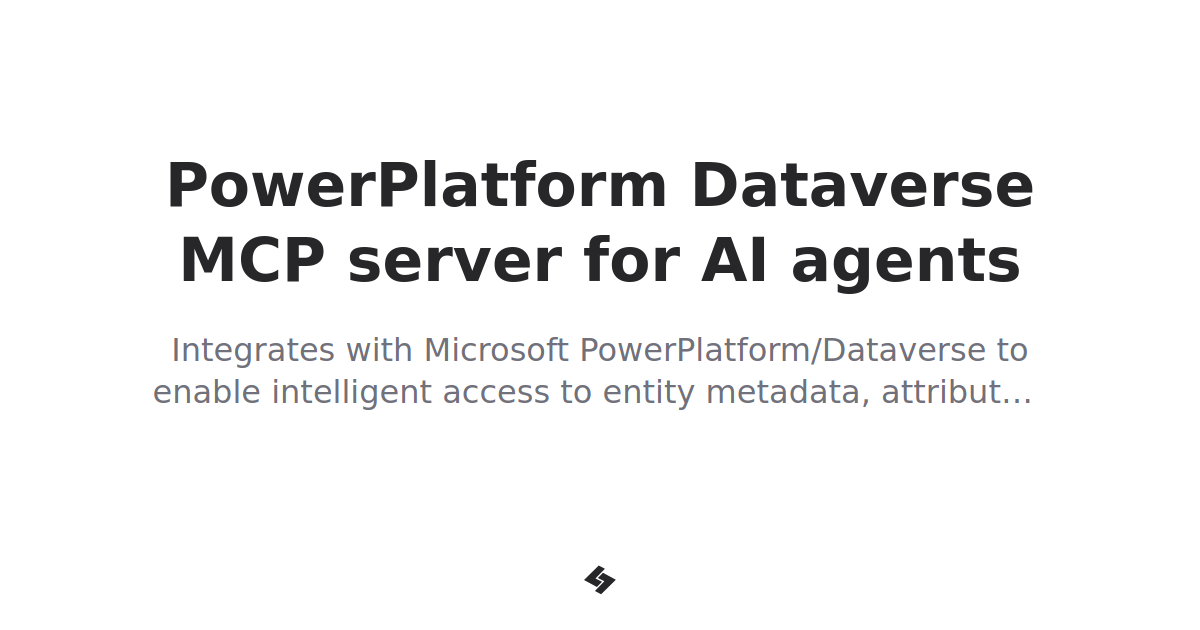 PowerPlatform Dataverse MCP server for AI agents