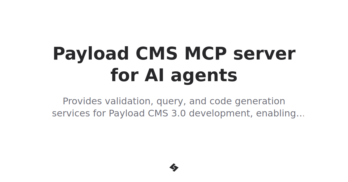 Payload CMS MCP server for AI agents