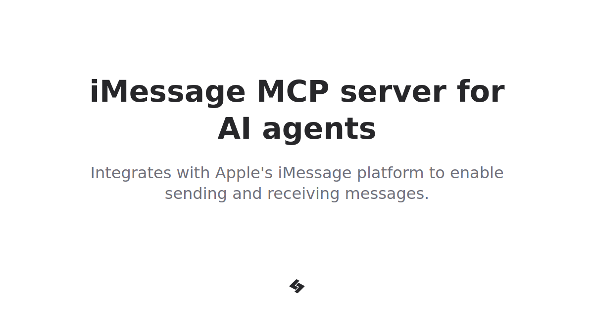 iMessage MCP server for AI agents