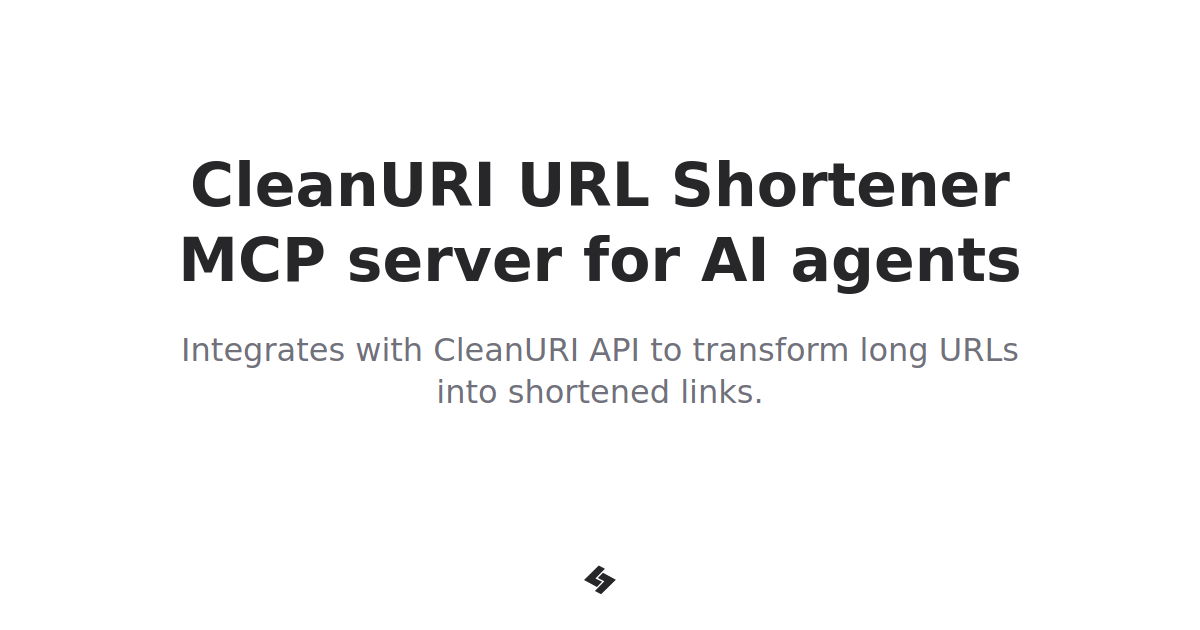 CleanURI URL Shortener MCP server for AI agents