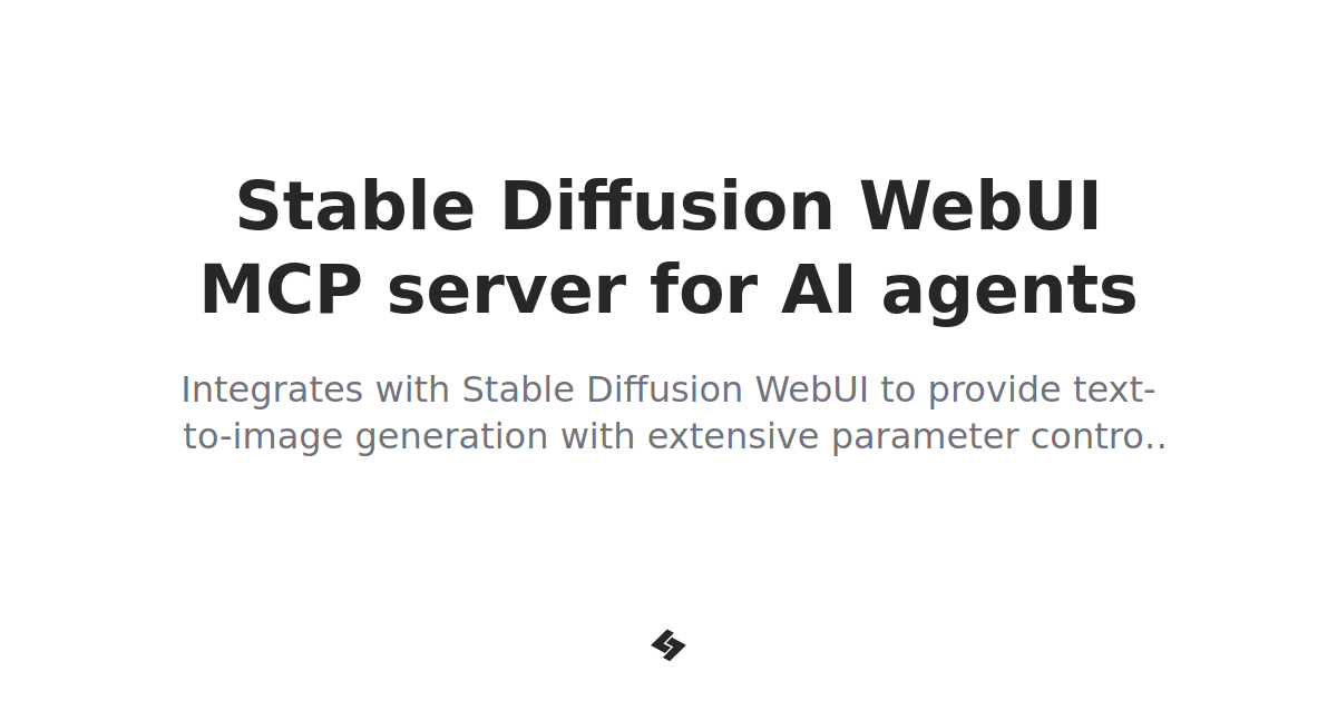 Stable Diffusion WebUI MCP server for AI agents