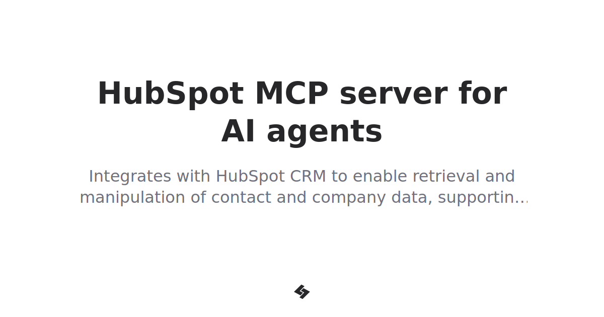 HubSpot MCP server for AI agents