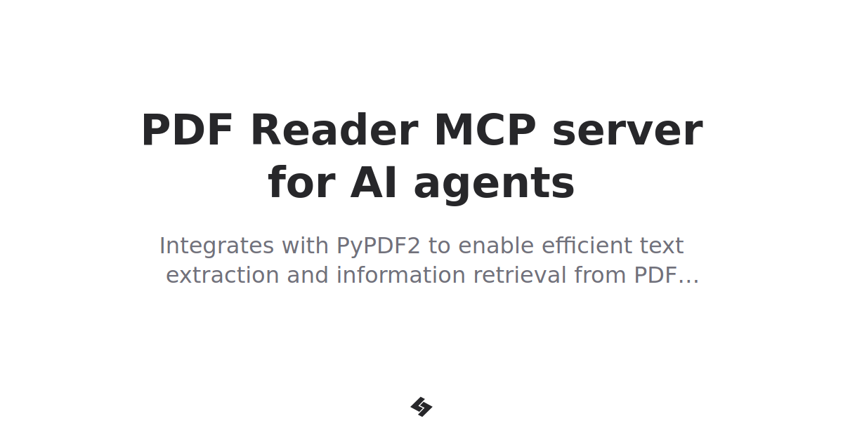 PDF Reader MCP server for AI agents