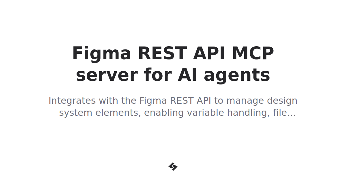 Figma REST API MCP server for AI agents