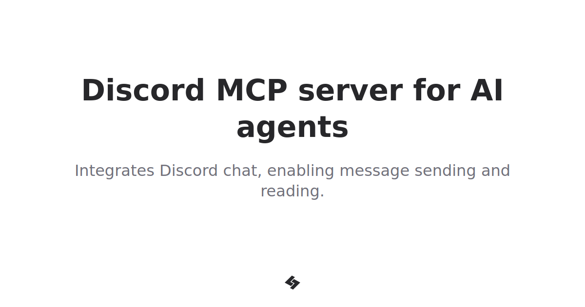 Discord MCP server for AI agents