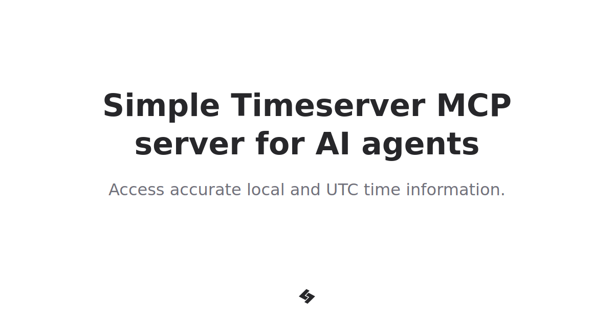Simple Timeserver MCP server for AI agents