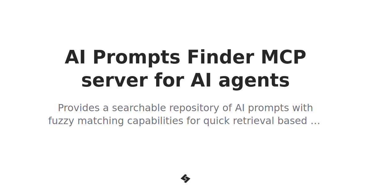 AI Prompts Finder MCP server for AI agents