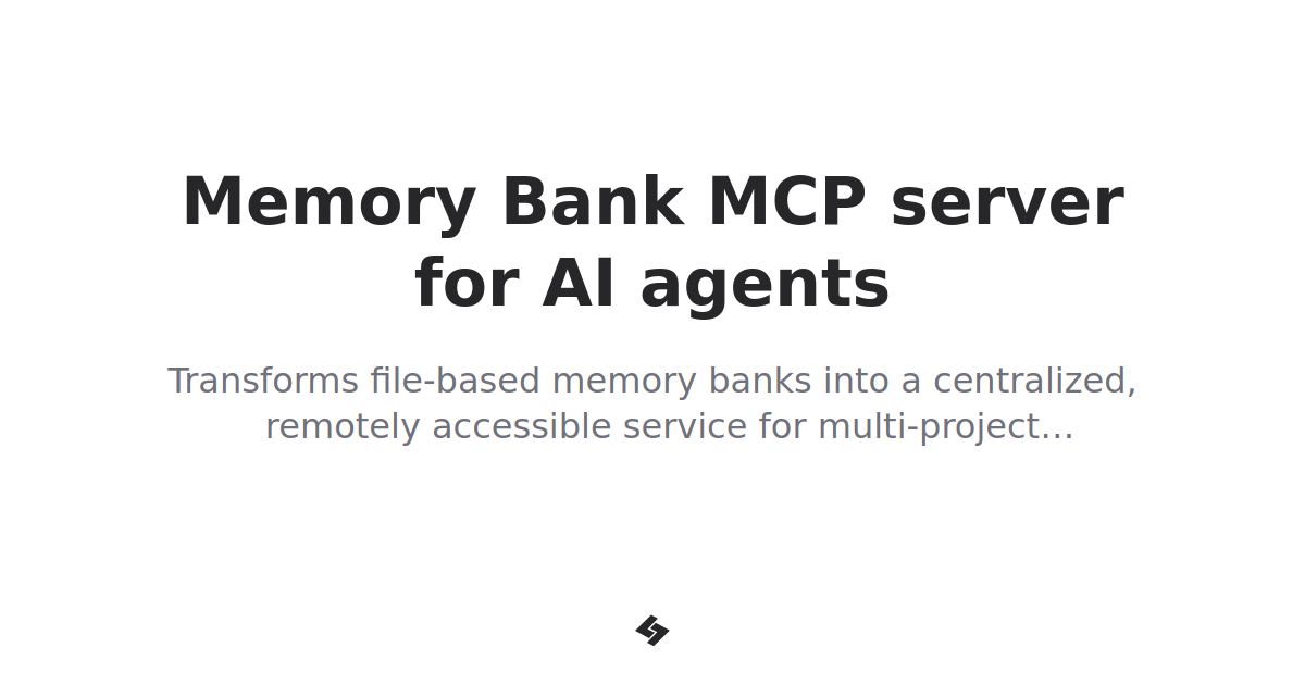 Memory Bank MCP server for AI agents
