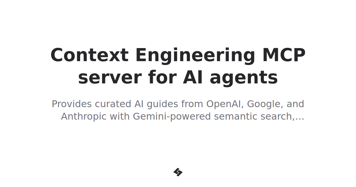 Context Engineering MCP server for AI agents